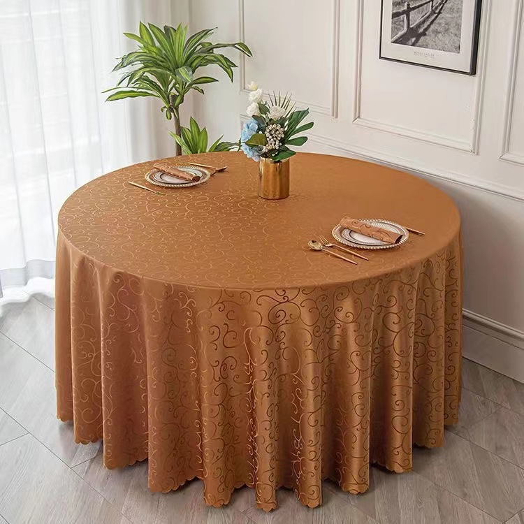 thick jacquard Double hook flower hotel big round tablecloth, round ...