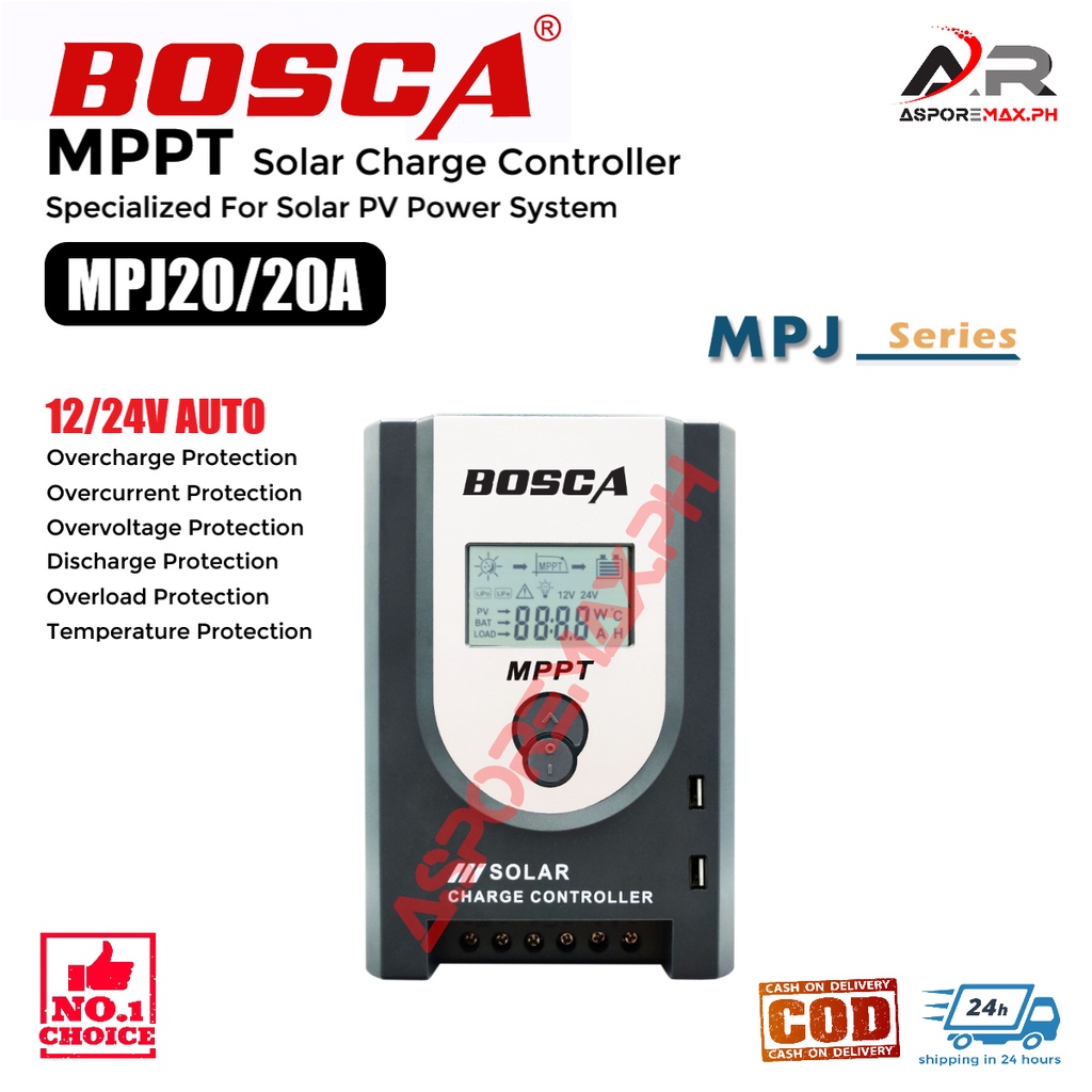 BOSCA MPPT Solar Charge Controller For Solar PV Power System 12V/24 ...