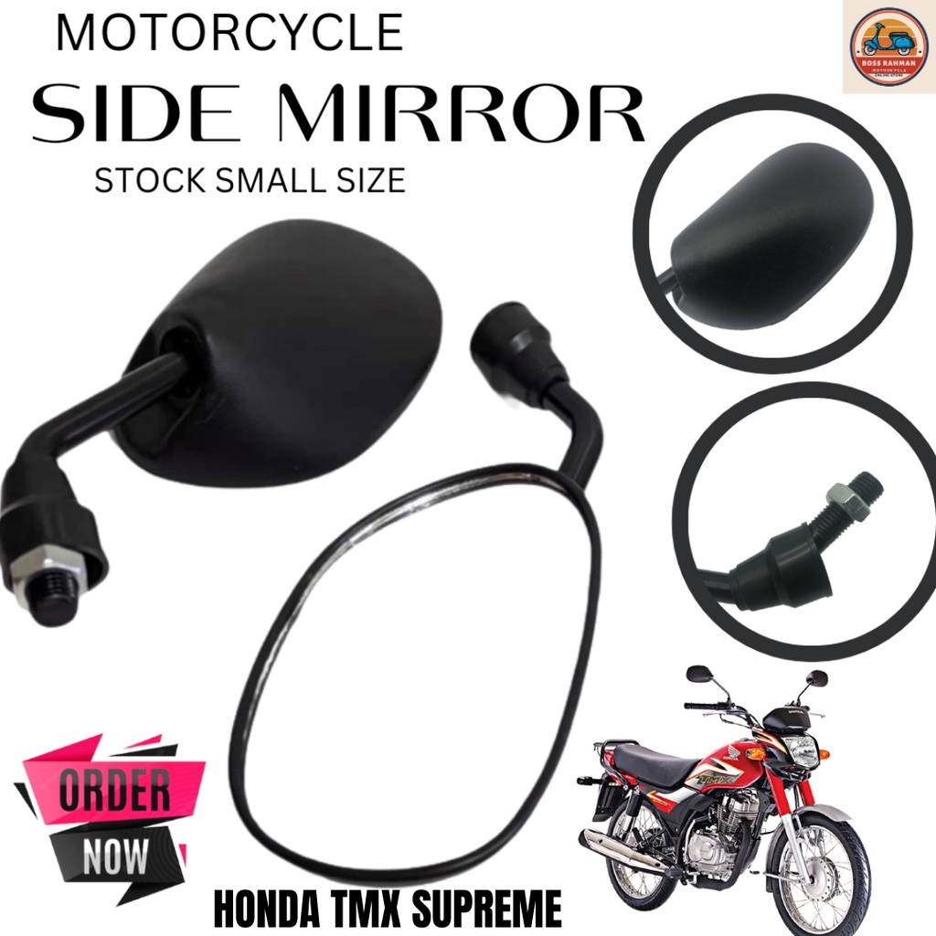 MOTORCYCLE SIDE MIRROR STOCK FOR HONDA TMX SUPREME| SMALL | BLACK ...