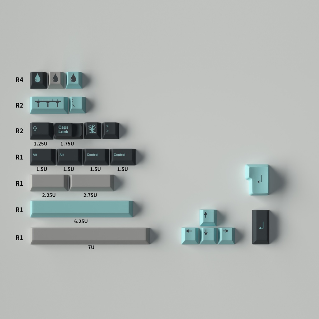 Gmk Rainy Day 129 Keys Cherry Profile Pbt Keycap Dye-Sub English Custom ...