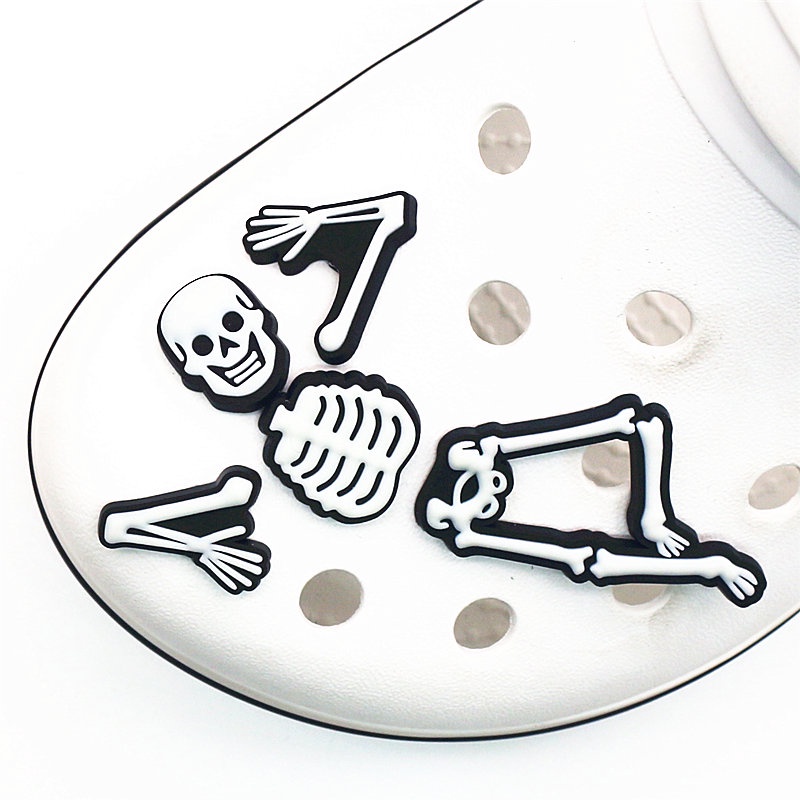 Cartoon Skull Bone Jibitz Croc Ghost Shoe Charms Skeleton Jibits Charm ...