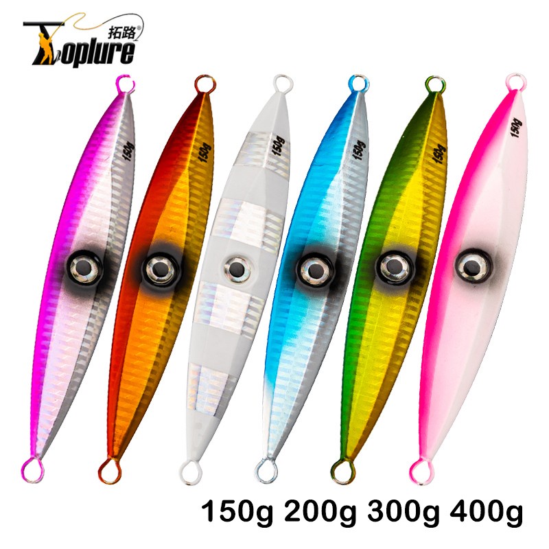 TL 150g 200g 300g 400g Metal Jigs Vertical Slow Pitch Sinking Bait Glow Jigging Lure Sea Boat ...