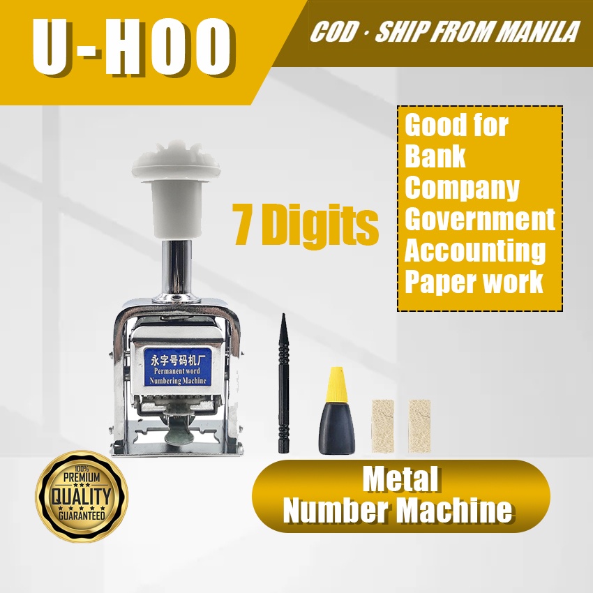 Metal 7-Station Automatic Numbering Machine Stamp Self Inking Digit Cap ...