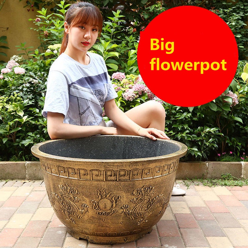 Large flowerpot Plastic flower pot flower pot fruit tree pot thickened ...