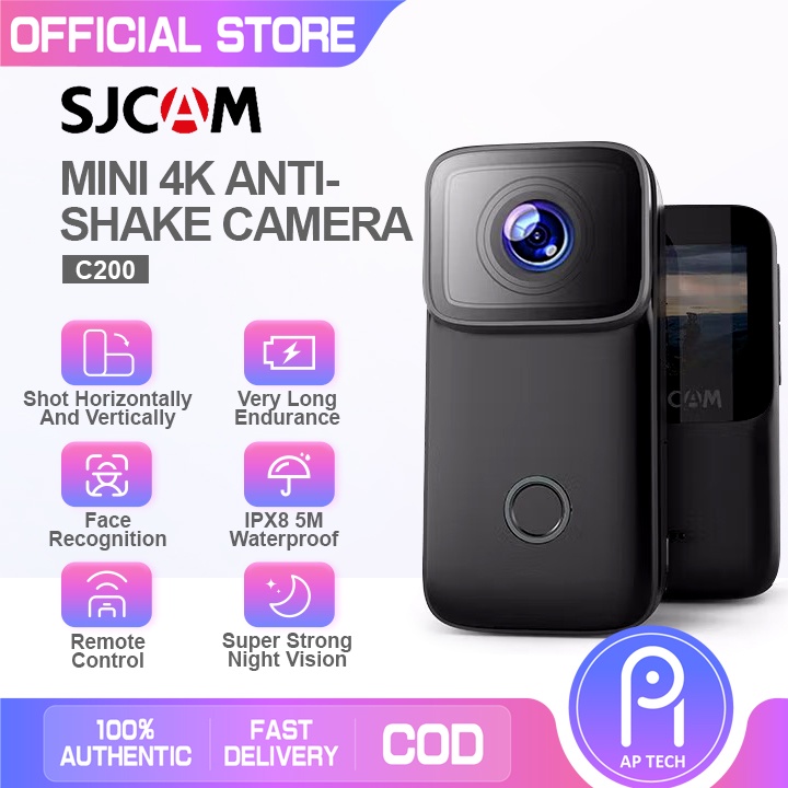 SJCAM C200 1.28”IPS Screen Mini Thumb Camera 4K 60FPS H.264 IMX335 16MP ...