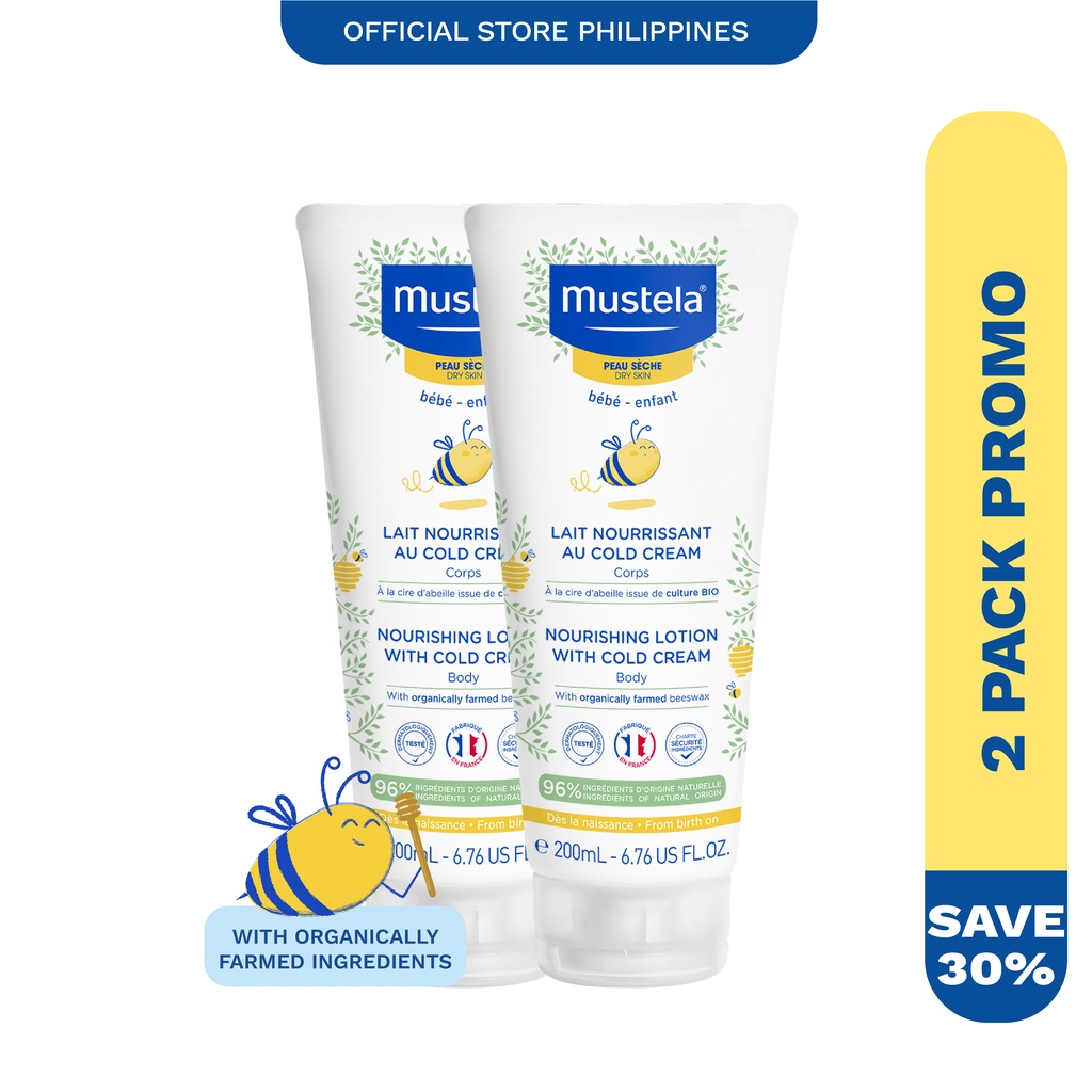 Mustela 2 Pack Nourishing Lotion with Cold Cream 200ml- Naturalness V2 ...