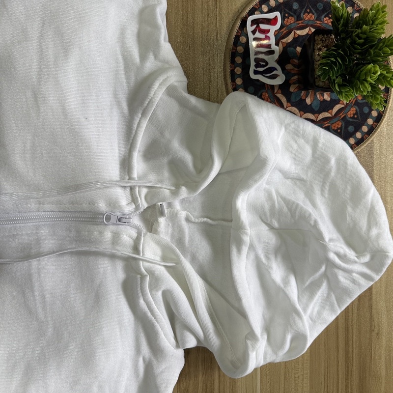 JACKET (ZIPPER) PLAIN COTTON JACKET HOODIE COMFY LOUNGE FASHION UNISEX ...