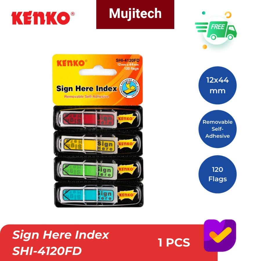 Kenko SIGN HERE INDEX SHI-4120FD 1 SET 50 Sheets | Shopee Philippines