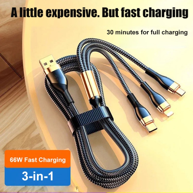 Universal Super fast charging 3-in-1 data cable | Shopee Philippines