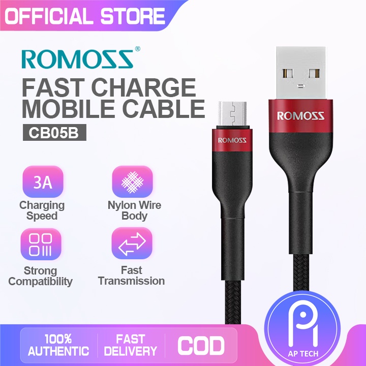 Romoss CB05A/CB05B 1M 3 Micro USB Fast Charge Mobile Cable | Shopee ...