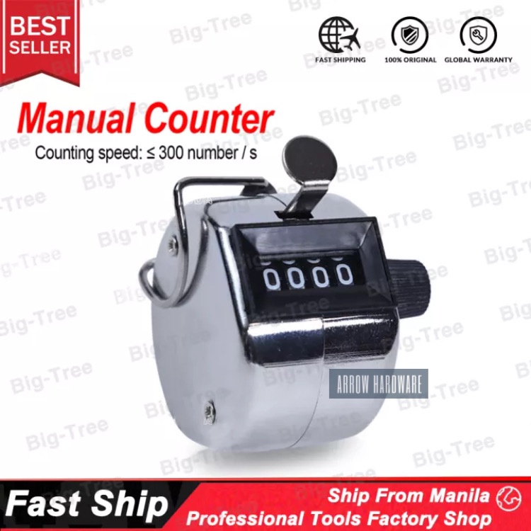 Marcia Mini Digital Hand Tally Counter 4 Digit Number Manual Hand Held ...