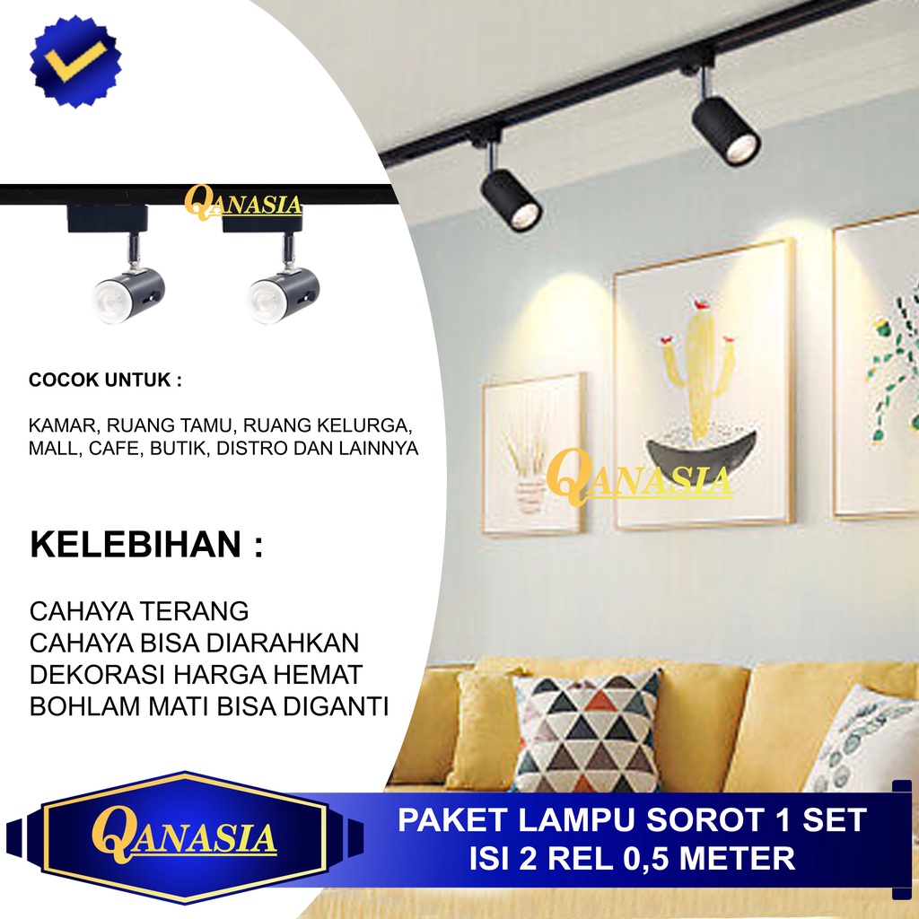 Set of 2 50CM LED Tracklights - E27 MR16 Black and White Ceiling Rail ...