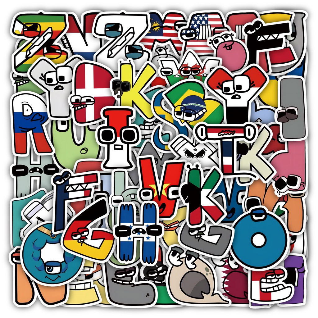 Cartoon Anime Alphabet Lore Letter Stickers for Car Suitcase Skateboard ...