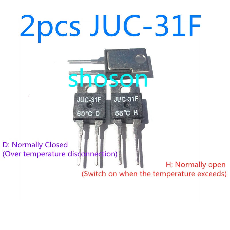 2 pcs JUC-31F KSD-01F temperature control temperature protection switch 40-135 ℃ normally open ...