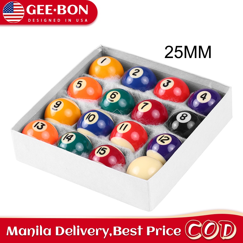 GEEBON Mini Billiard Ball Set Child Billiard Pool Table Balls Resin ...