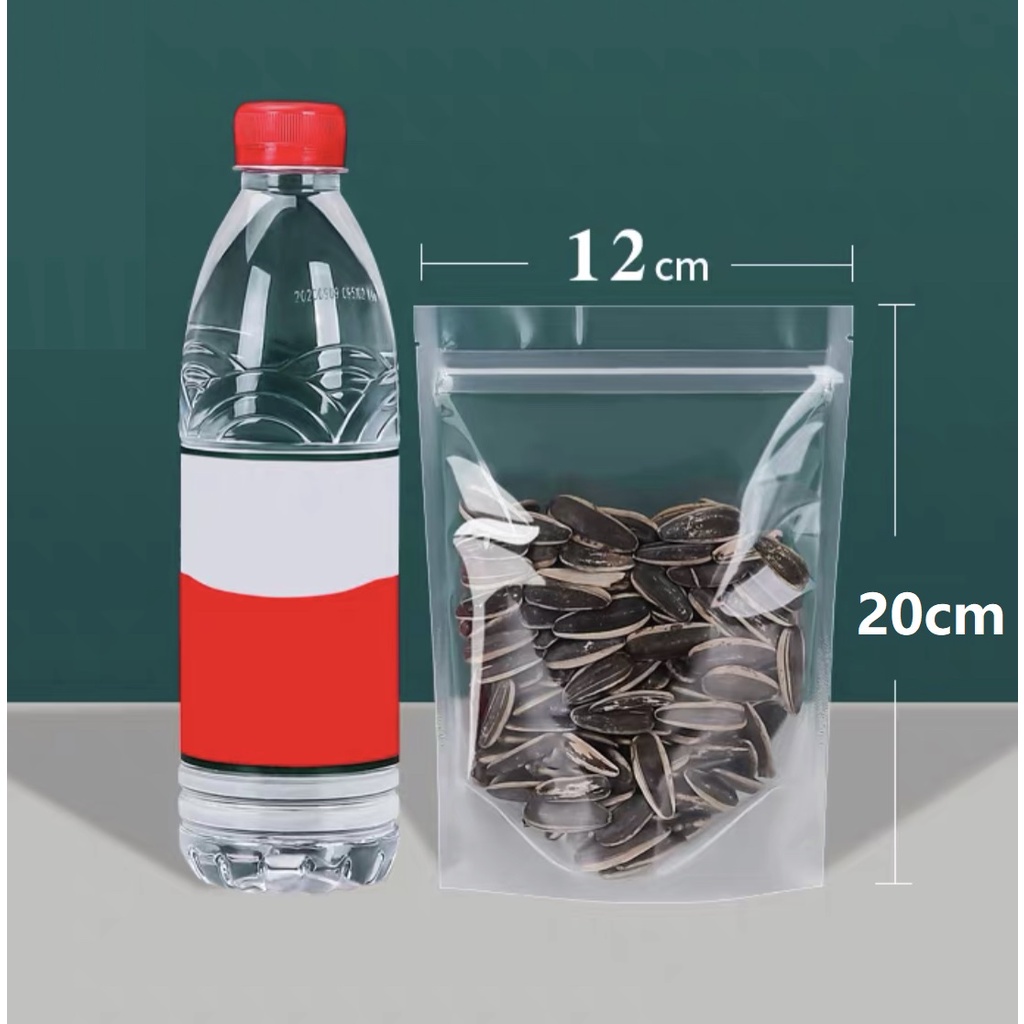 50pcs/100pcs Full Clear Stand Up Pouch Packaging Bag Resealable Pouch Resealable Plastic #COD ...