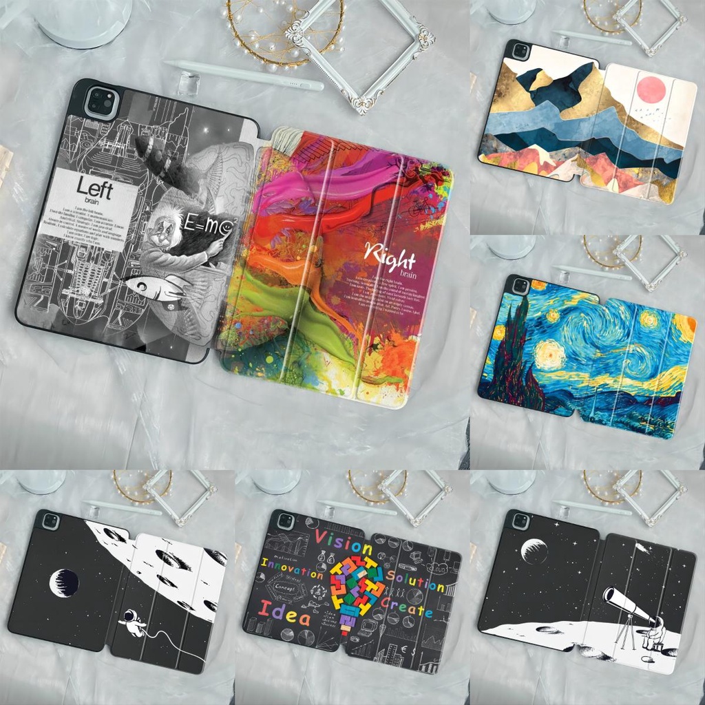 Painting iPad case compatible for 2025 M4 iPad cover Auto Wake/Sleep ...