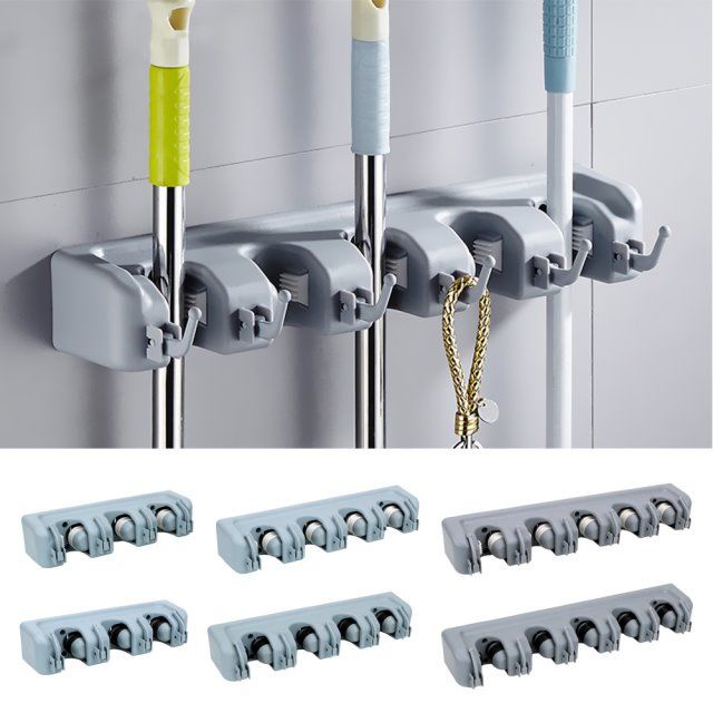 From PH VVANKA Broom Holder Wall Mounted Cleaning Tool Organizer Mop ...