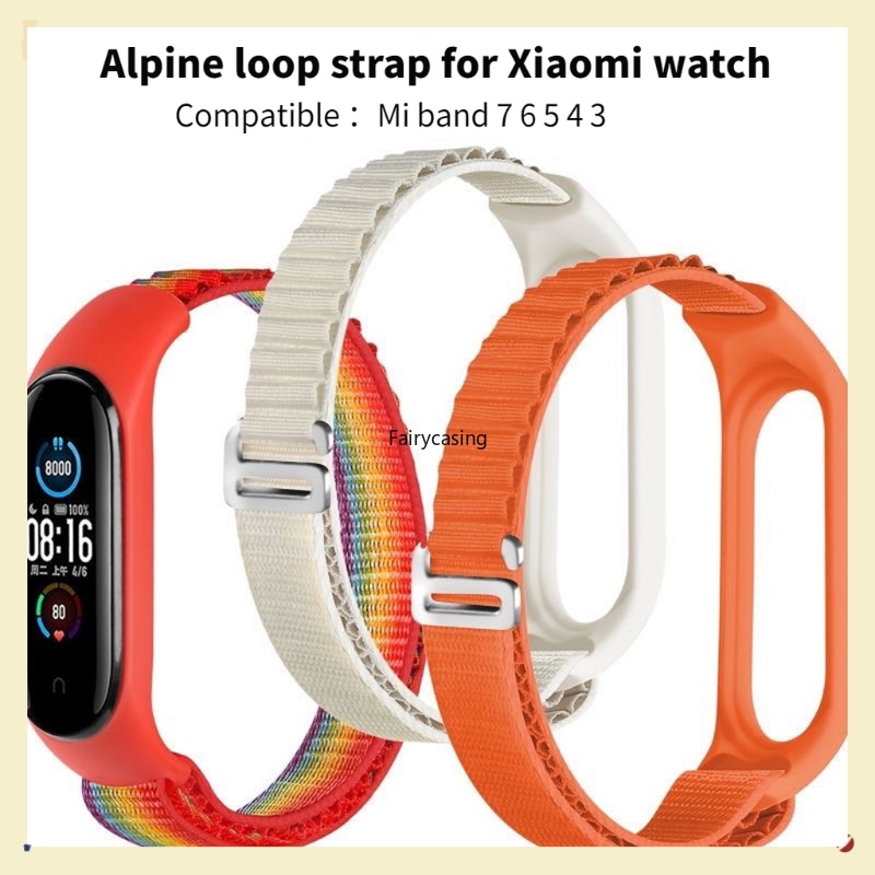Alpine loop strap for mi band 7 Strap Nylon Sport watch pulsera correa Mi band 6 Wristband for ...