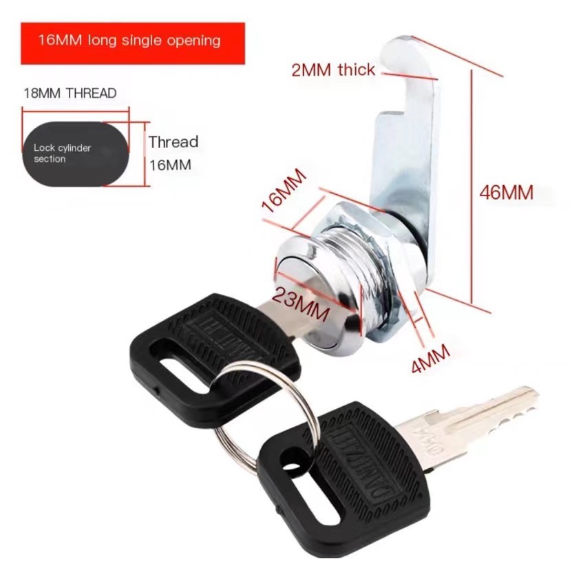 16mm 20mm 25mm 30mm Door Cabinet Letter Box Drawer Cupboard Lock With 2 ...