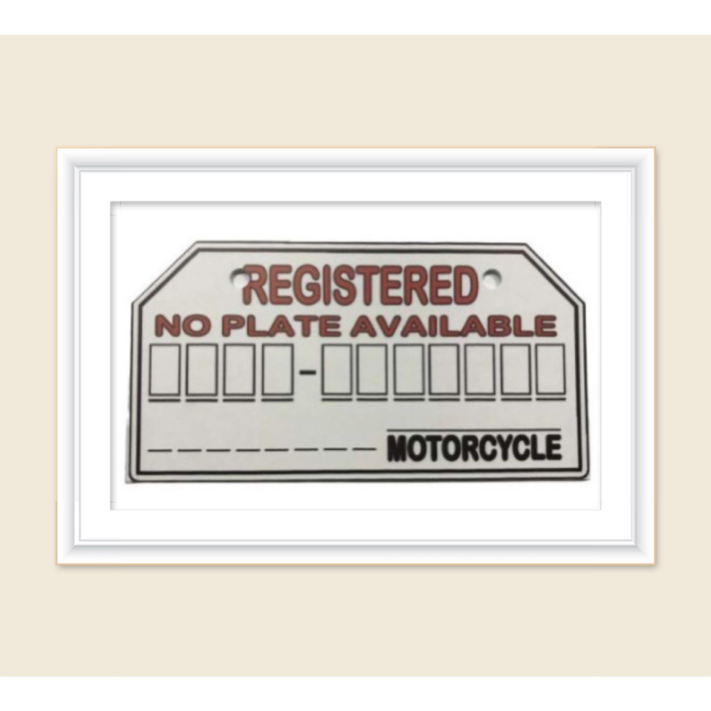 Motorcycle Temporary Plate For Registrtion Foam Type | Shopee Philippines