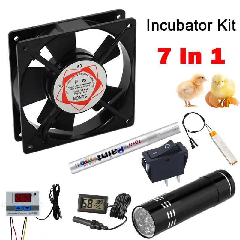 7 in 1 Egg Incubator Kit XH-W3001 Thermostat/220V PTC Heating Element ...