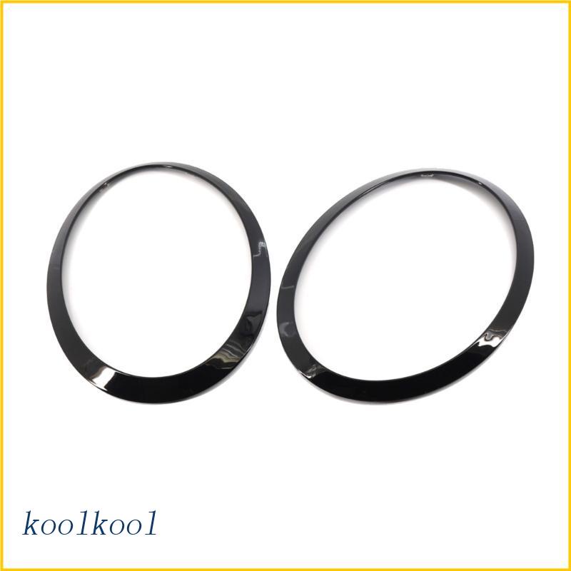 Koolool 2Pcs Jet Black Headlight Trim Ring for MINI F55 F56 F57 13-17 ...