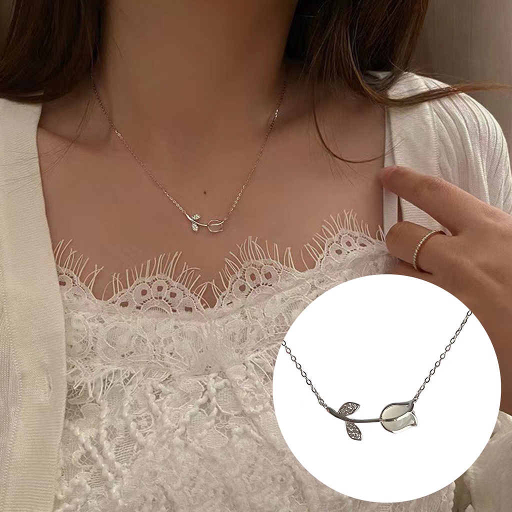 Tulips Original Stainless Chain S925 Silver Inlaid Cheap Necklace For ...
