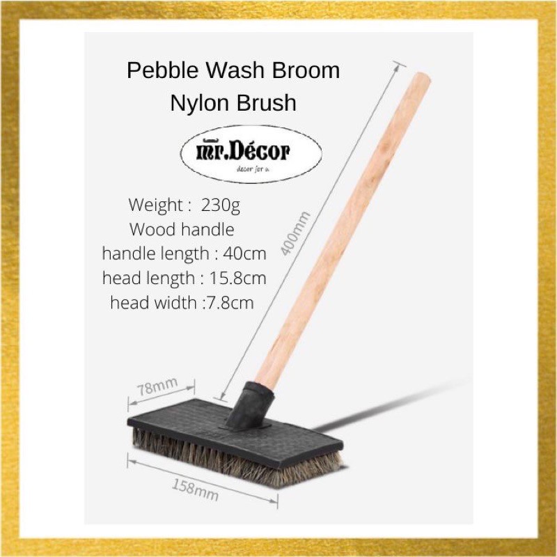 COD PEBBLE WASH BROOM NYLON BRUSH C/W SHORT HANDLE Stone Grain Brush ...