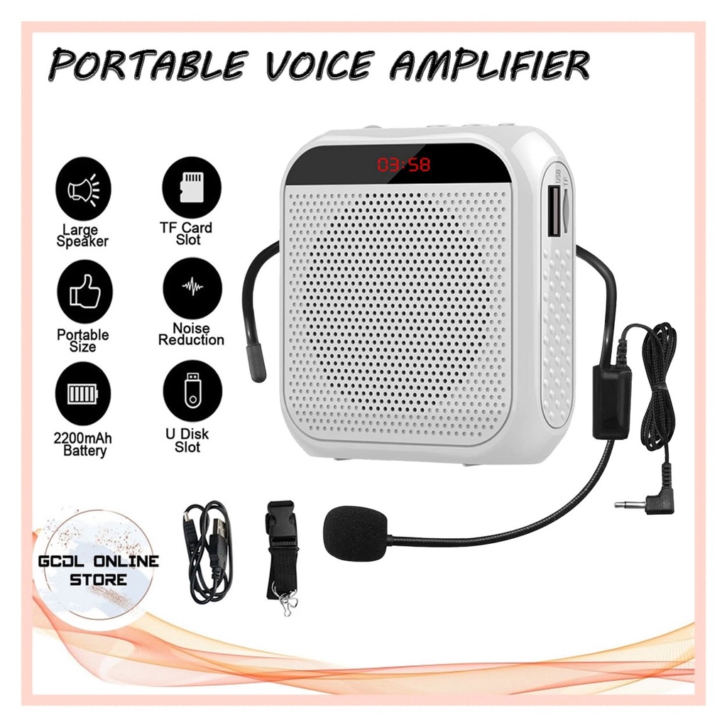 Mini Portable Voice Amplifier Megaphone Wired lapel for teachers,tours ...