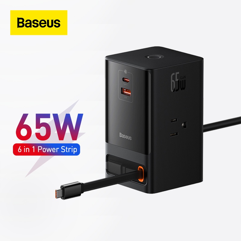 Baseus 65W Digital Power Strip Touch Control 3AC Sockets Type-C ...