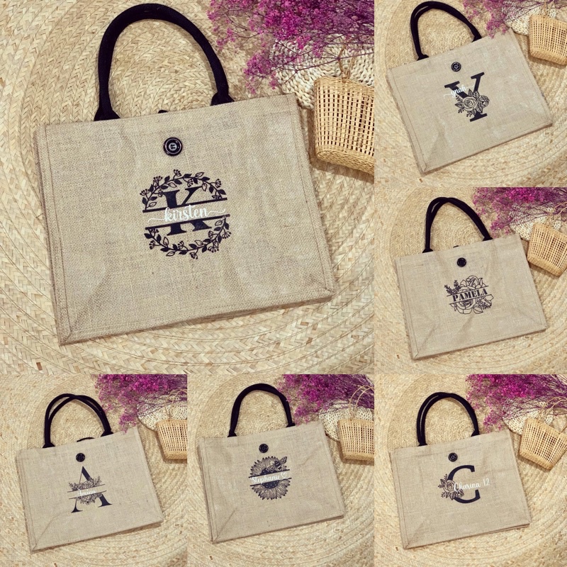 Abaca Tote Bag/Jute Bag/Burlap Handbag/Personalized Eco Friendly ...