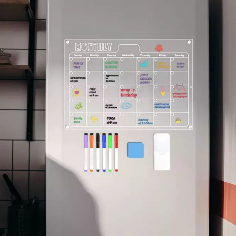Magnetic Acrylic Refrigerator Calendar Board | Shopee Philippines