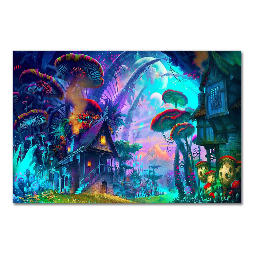 Trippy Visual Mushroom Mind Education Posters and Print Psychedelic ...