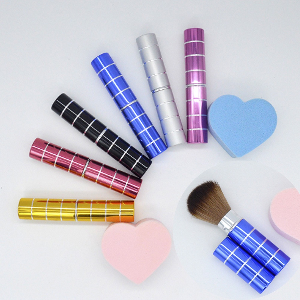 Metal Retractable Blush Brush Rouge Contouring Highlighter Powder ...