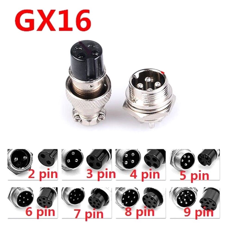 Connector CB GX16 Connector 2 3 4 5 6 7 8 PIN Male Female - 2 PIN ...