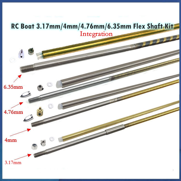 RC Boat Flexible Shaft Kit 3.17mm(1/8") 4mm 4.76mm(3/16") 6.35mm(1/4 ...