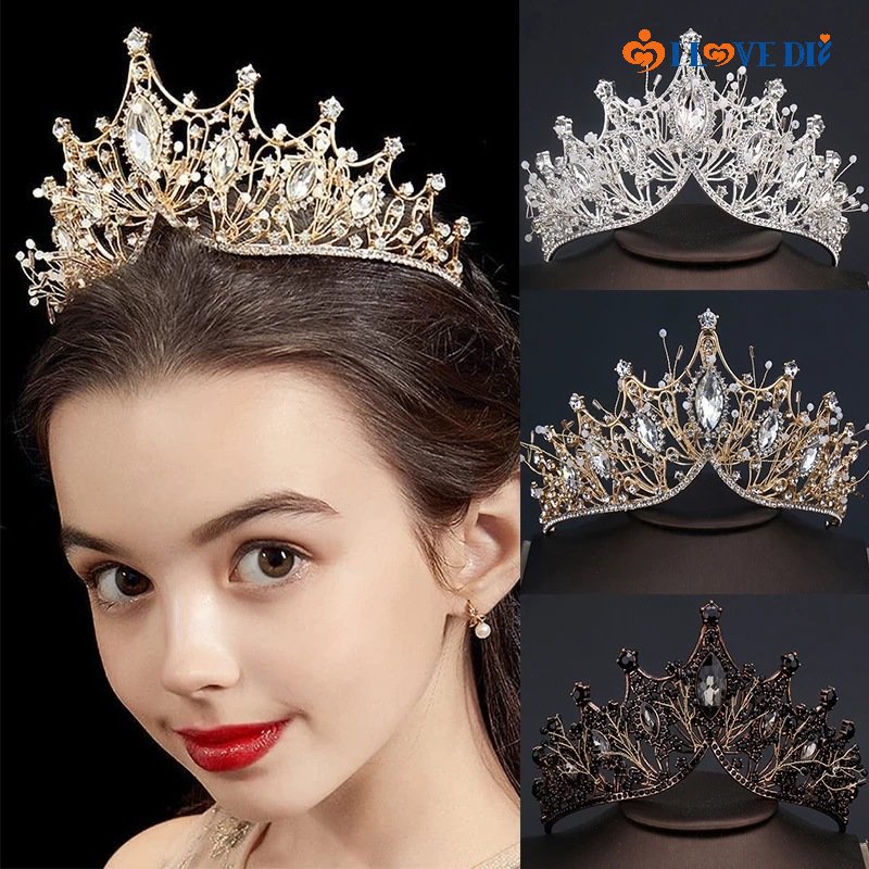 Vintage Sliver Golden Black Metal Luxury Crystal Crowns/ Dancing Party ...