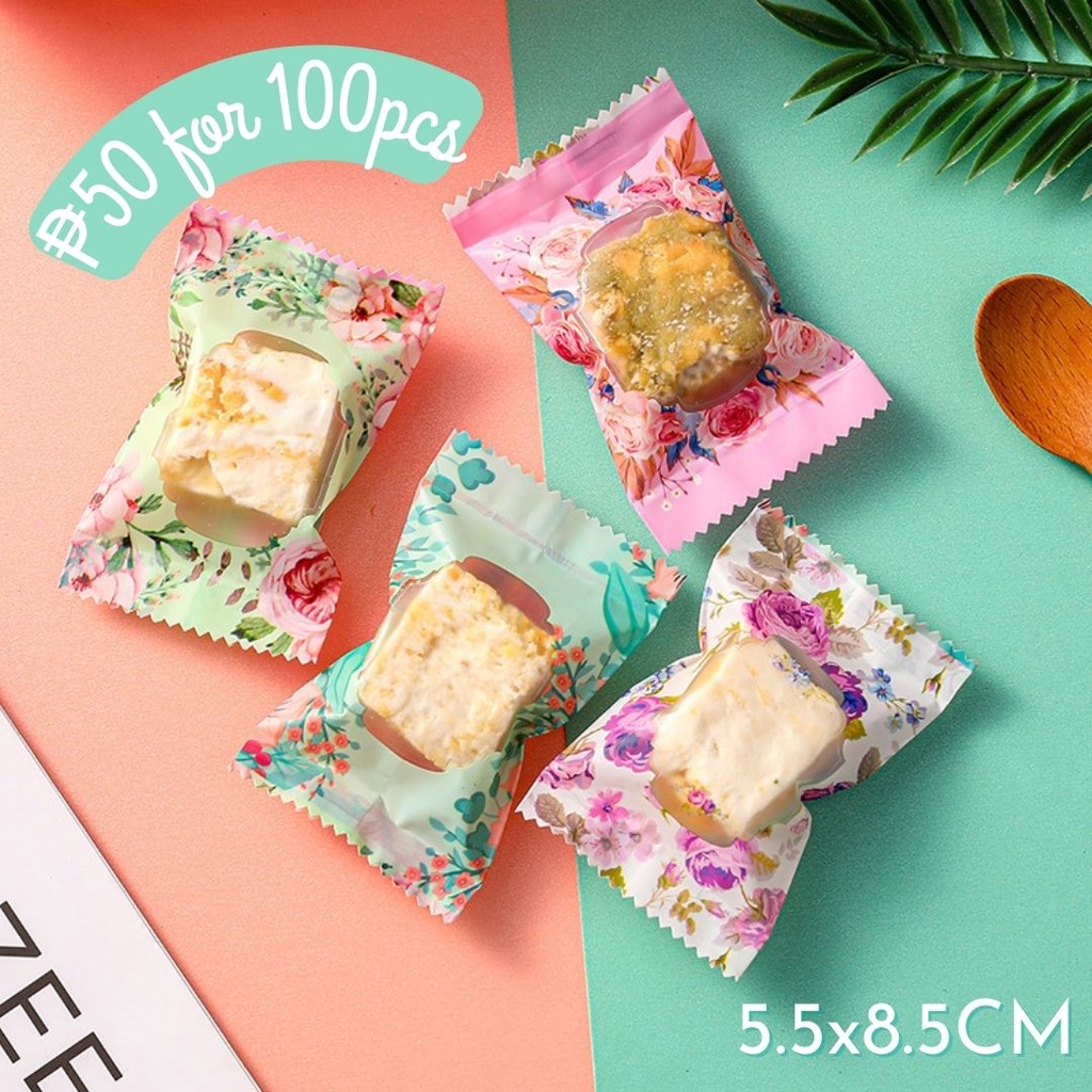 FP1567 (100pcs) 5.5x8.5 CM Floral Cookie Bag Candy Pastry Heat Seal ...