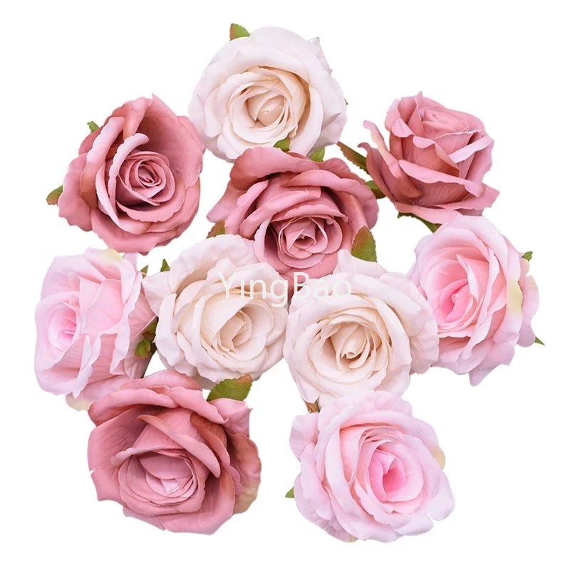 10pcs big rose head 10cm roses heads silk flower head Cake toppers ...