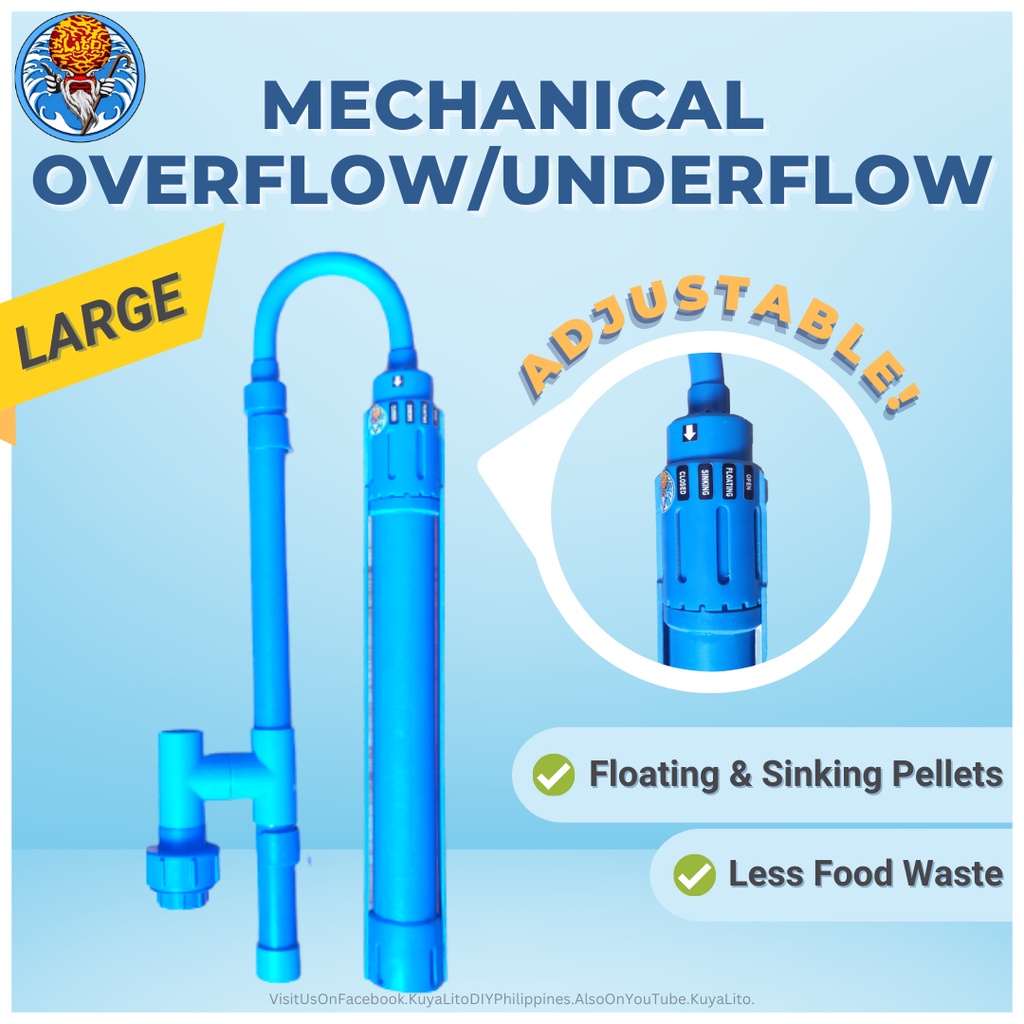 KUYA LITO Adjustable LARGE Overflow with Underflow for Large Aquarium ...