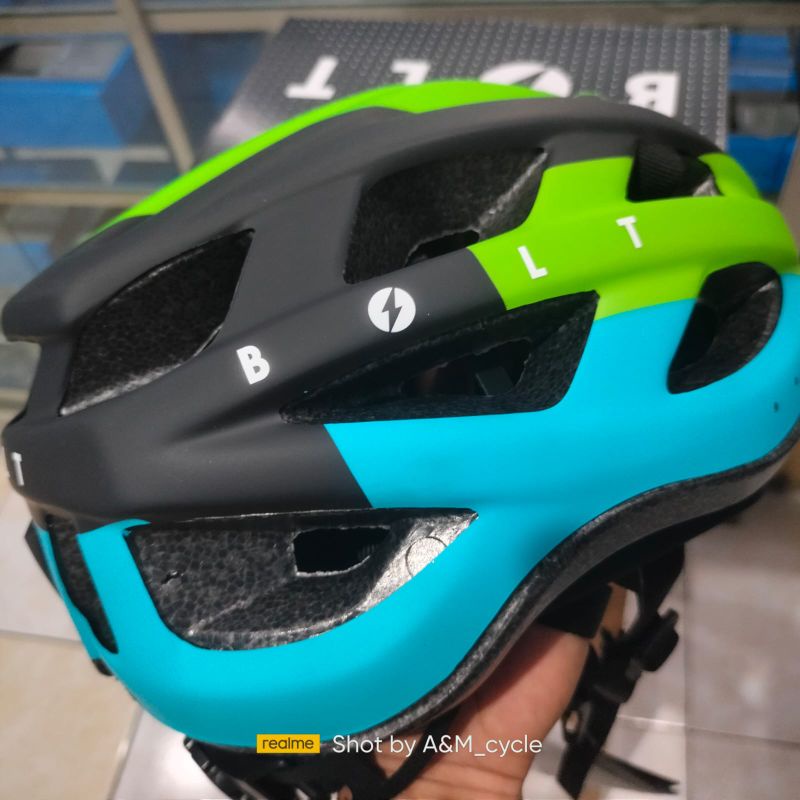 Bolt Polygon blue-green helmet size L and M mtb gravel folding bike ...