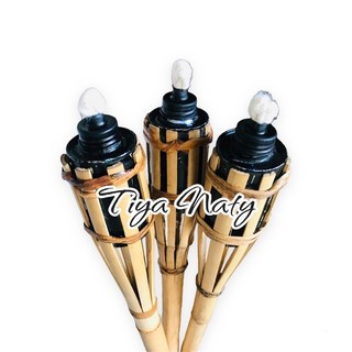 TIYA NATY Bamboo Tiki Torch Sulo Outdoor Lighting Garden Decor Beach ...