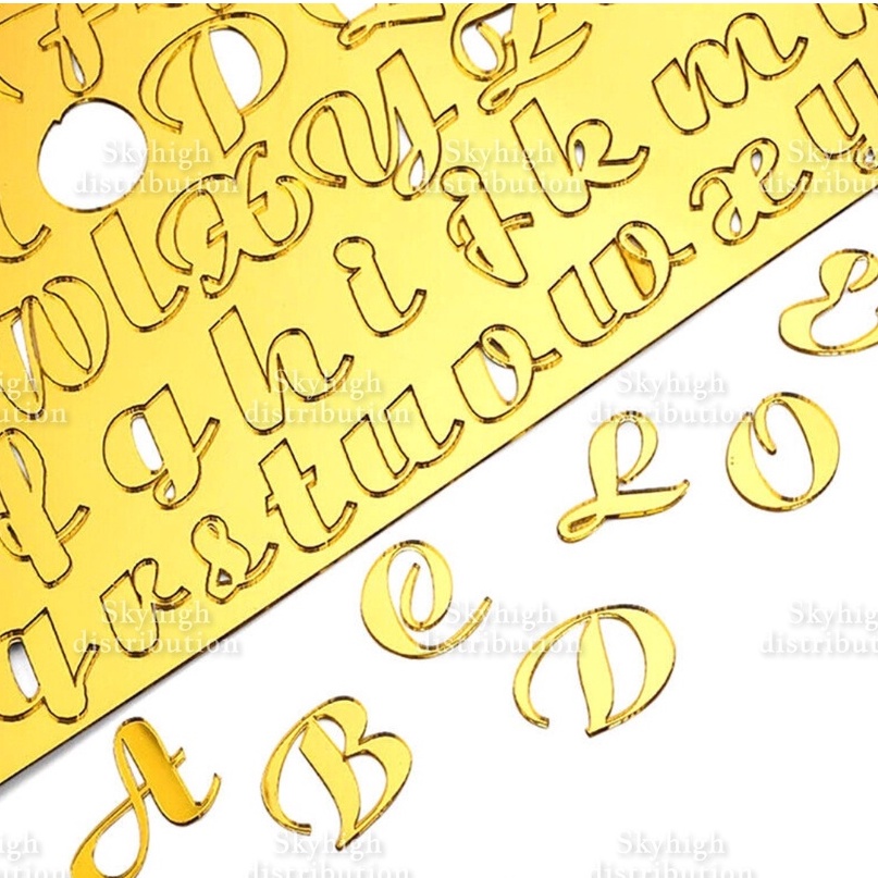 Acrylic Alphabet Lettering Set Calligraphy Pattern Decor Stamp Cake ...