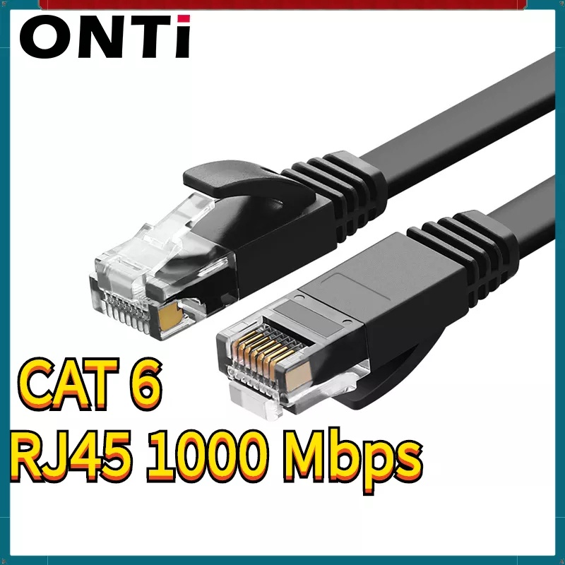 ONTI 1M 2M 3M 5M 8M 10M Flat CAT6 RJ45 Ethernet Cable Wire Outdoor ...