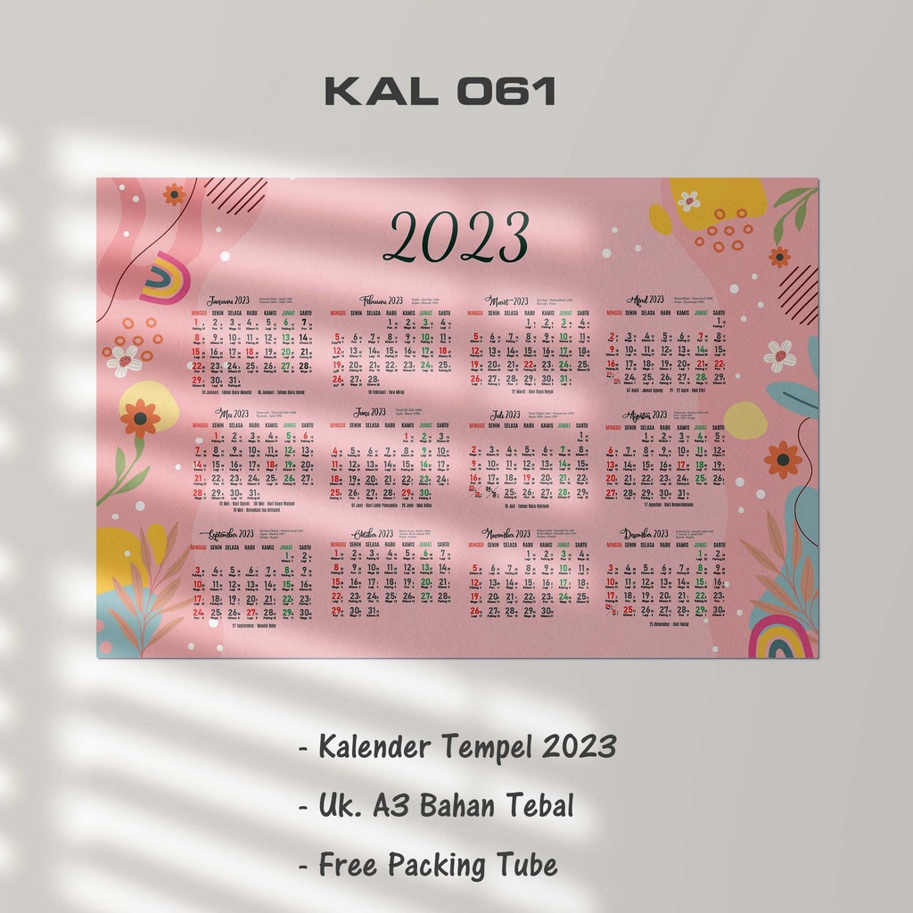 Hanabi Wall Calendar 2024/Custom Paste Calendar KAL60 | Shopee Philippines