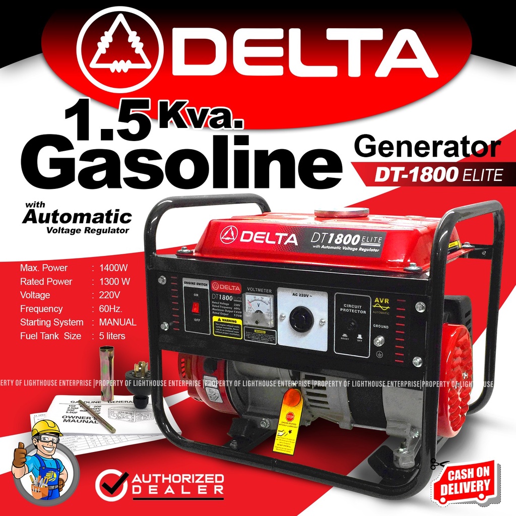 DELTA 1.5kva Gasoline Generator Set Air Cooled 4 Stroke Generator ...