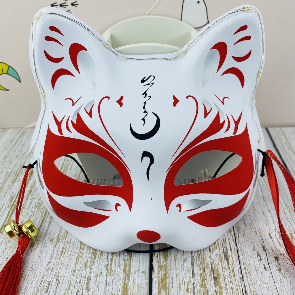 Foxes Mask For Halloween Party, Japanese Cosplay Rave Anime Demon ...