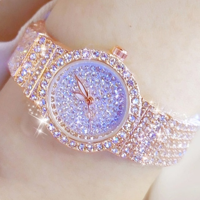 Shiny Women Watches Luxury Small Dial Rose Gold Watches Ladies ...