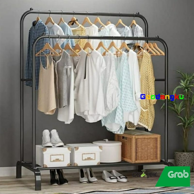GANTUNGAN Goodangku Can Send Instant GRAB double big Stand Hanger ...